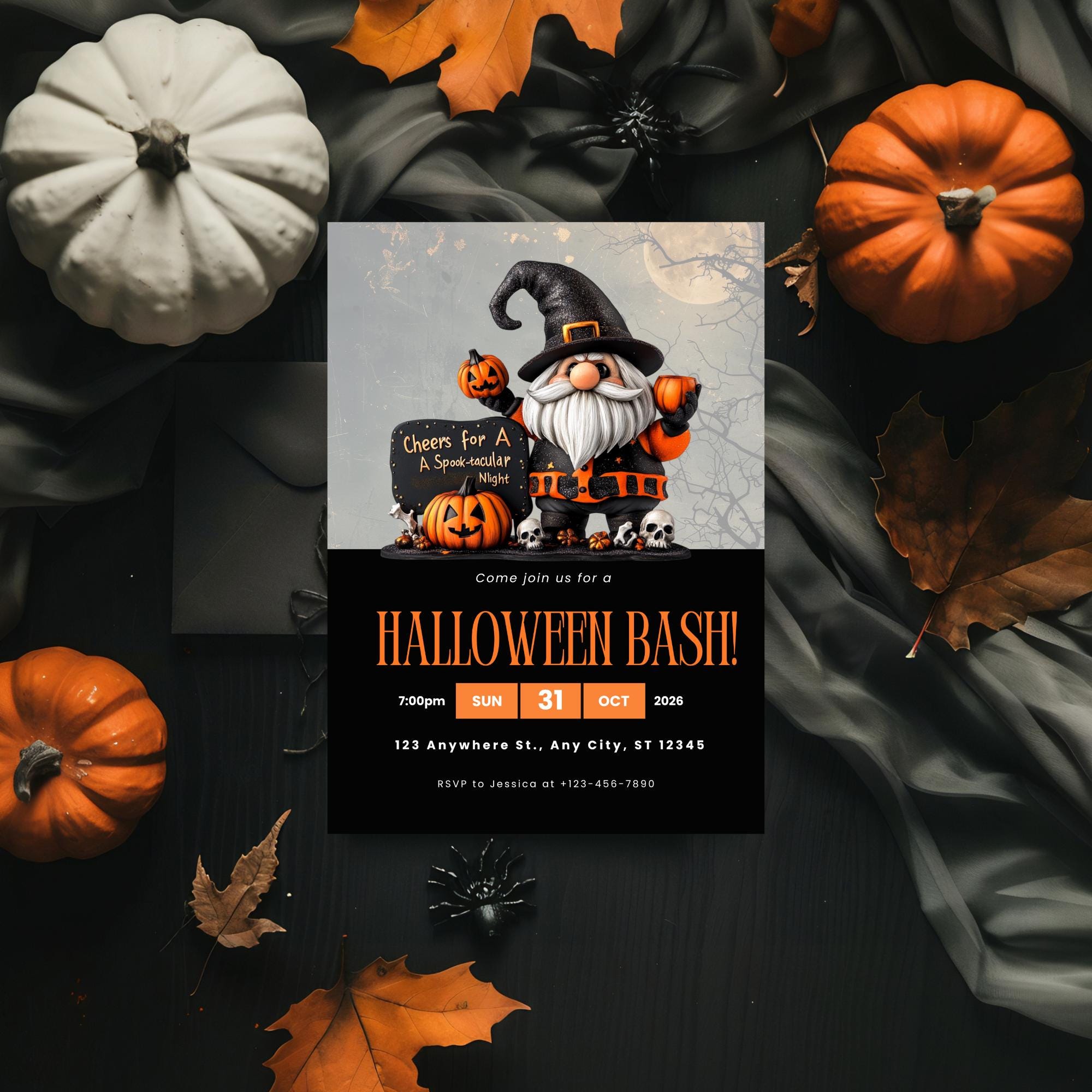 Editable Halloween Party Invitation, Halloween Costume Party Invite ...