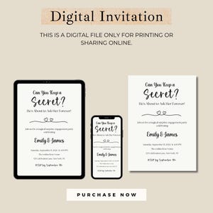 Surprise Engagement Party Invitation, Minimalist Engagement Party ...