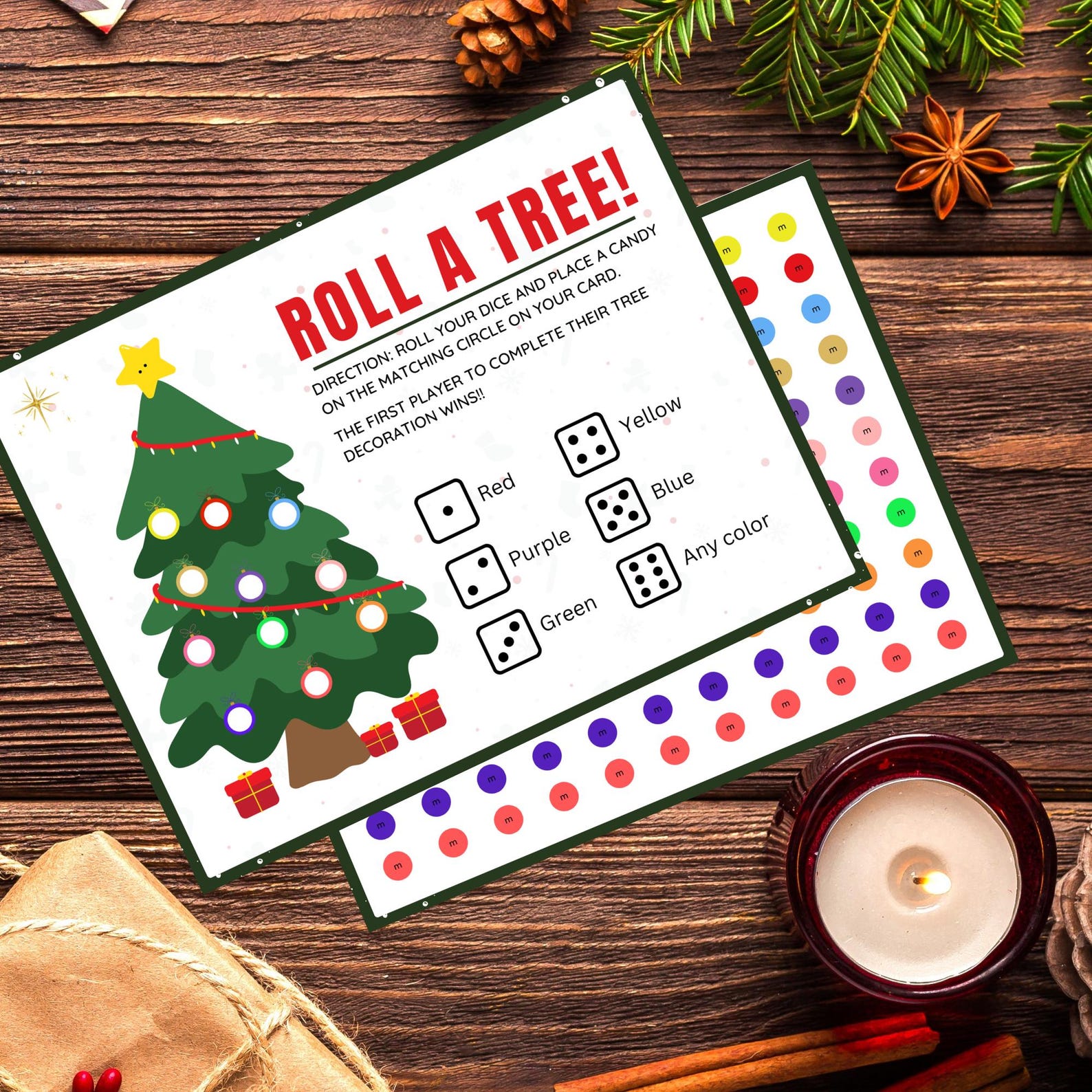 Christmas Roll A Tree Dice Game, Christmas Family Christmas Activity ...