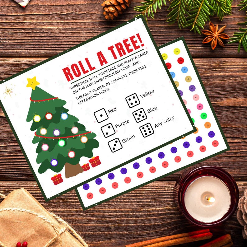 Christmas Roll A Tree Dice Game, Christmas Family Christmas Activity ...