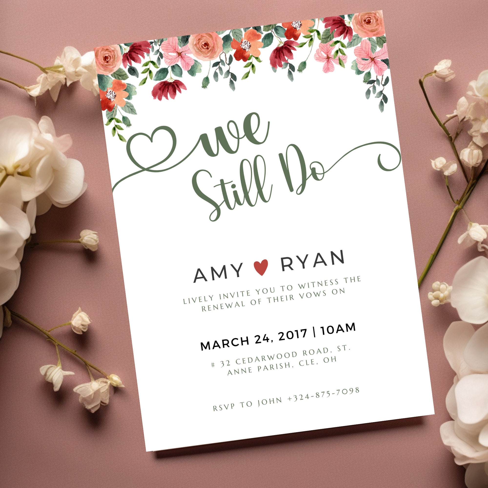 Editable Renewal of Vows Invitation Invitation Template Renew Vows ...