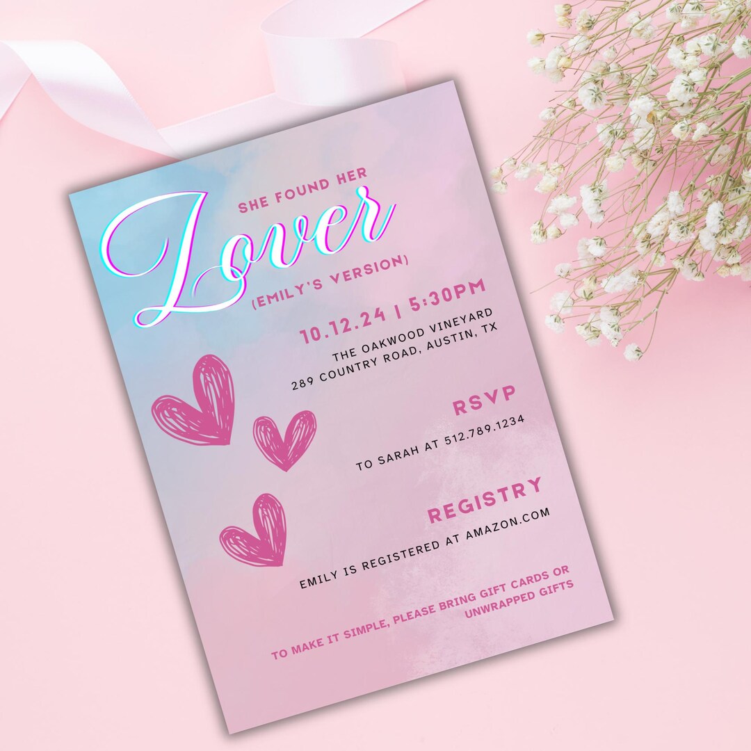 She Found Her Lover Invitation Template, Lover Bridal Shower Invitation ...