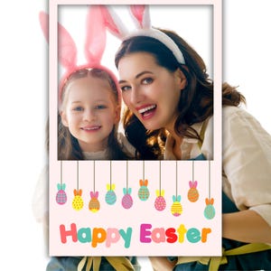 Easter Bunny Photo Booth Frame Template | 24x36" Printable Easter ...