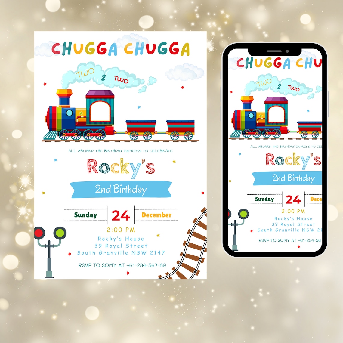 Editable Train Birthday Invitation Template, Toy Train Invitation Two ...