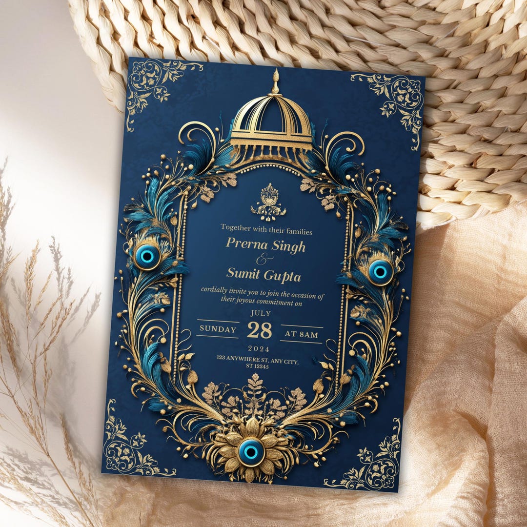 Indian Wedding Invitation Card, Punjabi Wedding Invitation, Save the ...