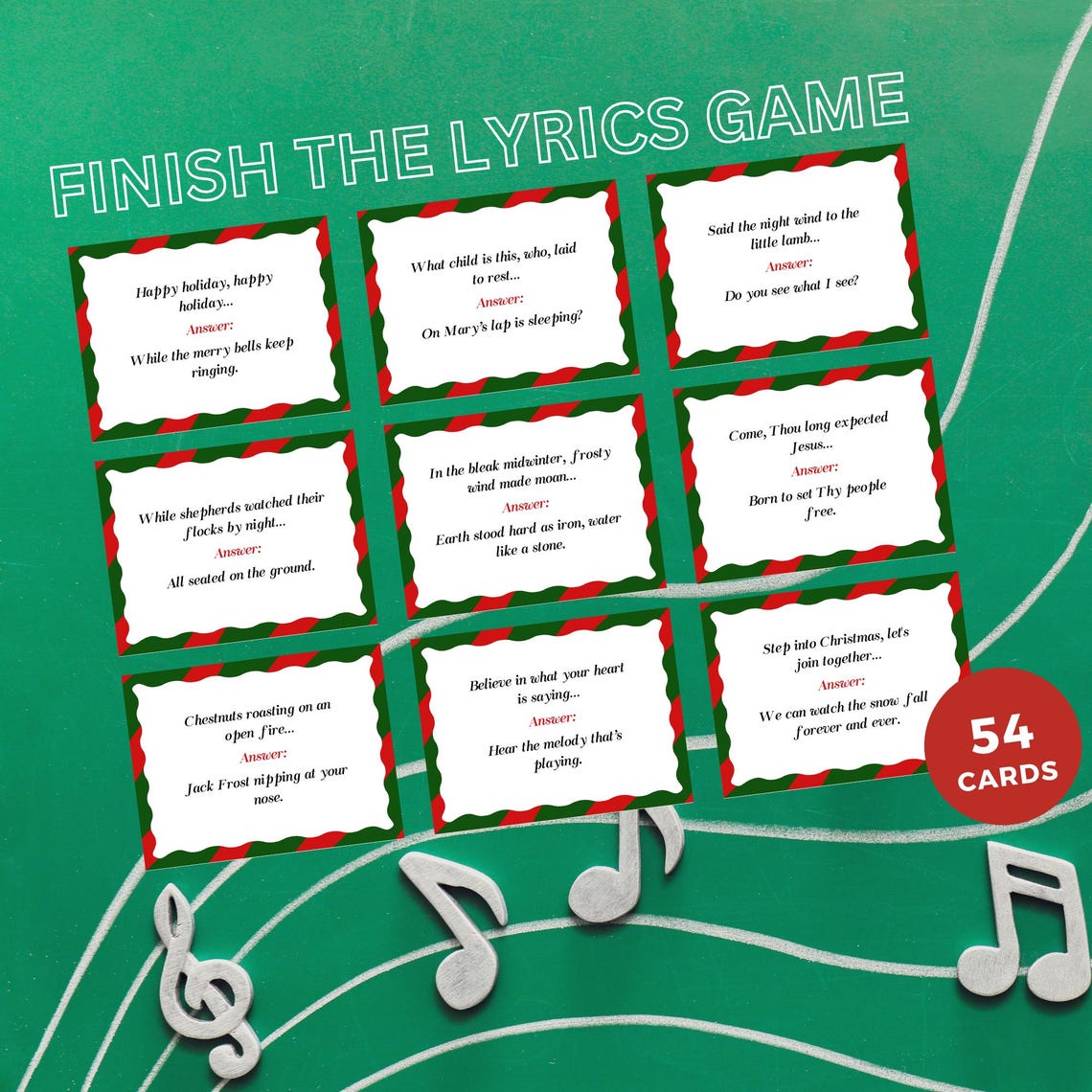 Christmas Finish the Lyrics Game, Christmas Carol Finish the Lyric Game ...