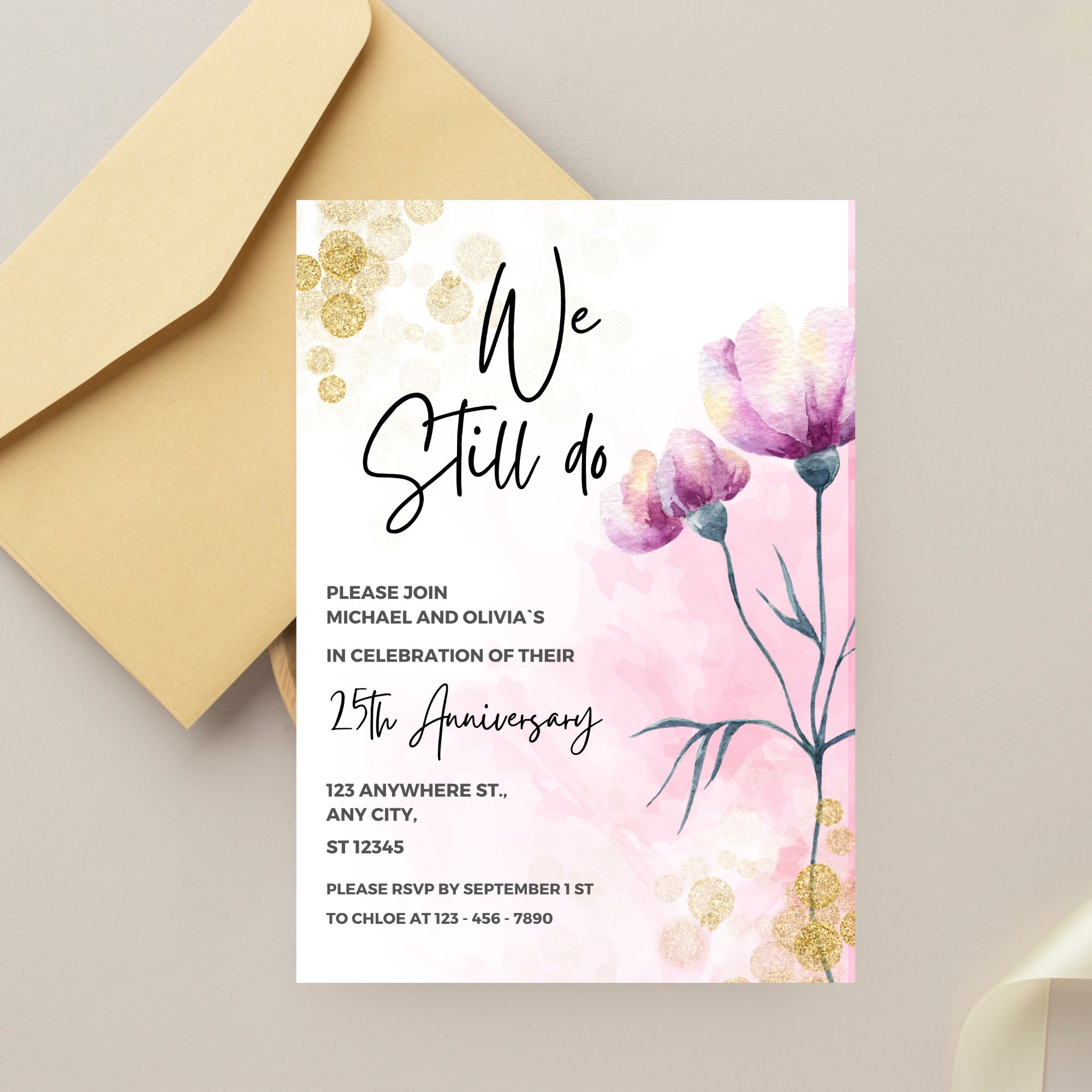 Editable Renewal of Vows Invitation Invitation Template Renew Vows ...
