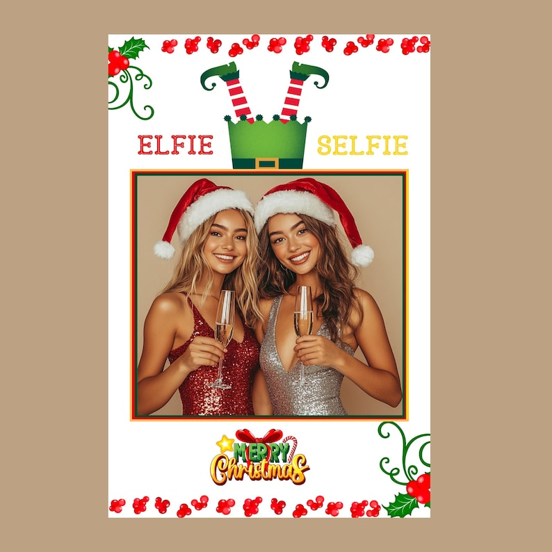 Christmas Photo Booth Template, Custom Family Photo Booth, Christmas ...
