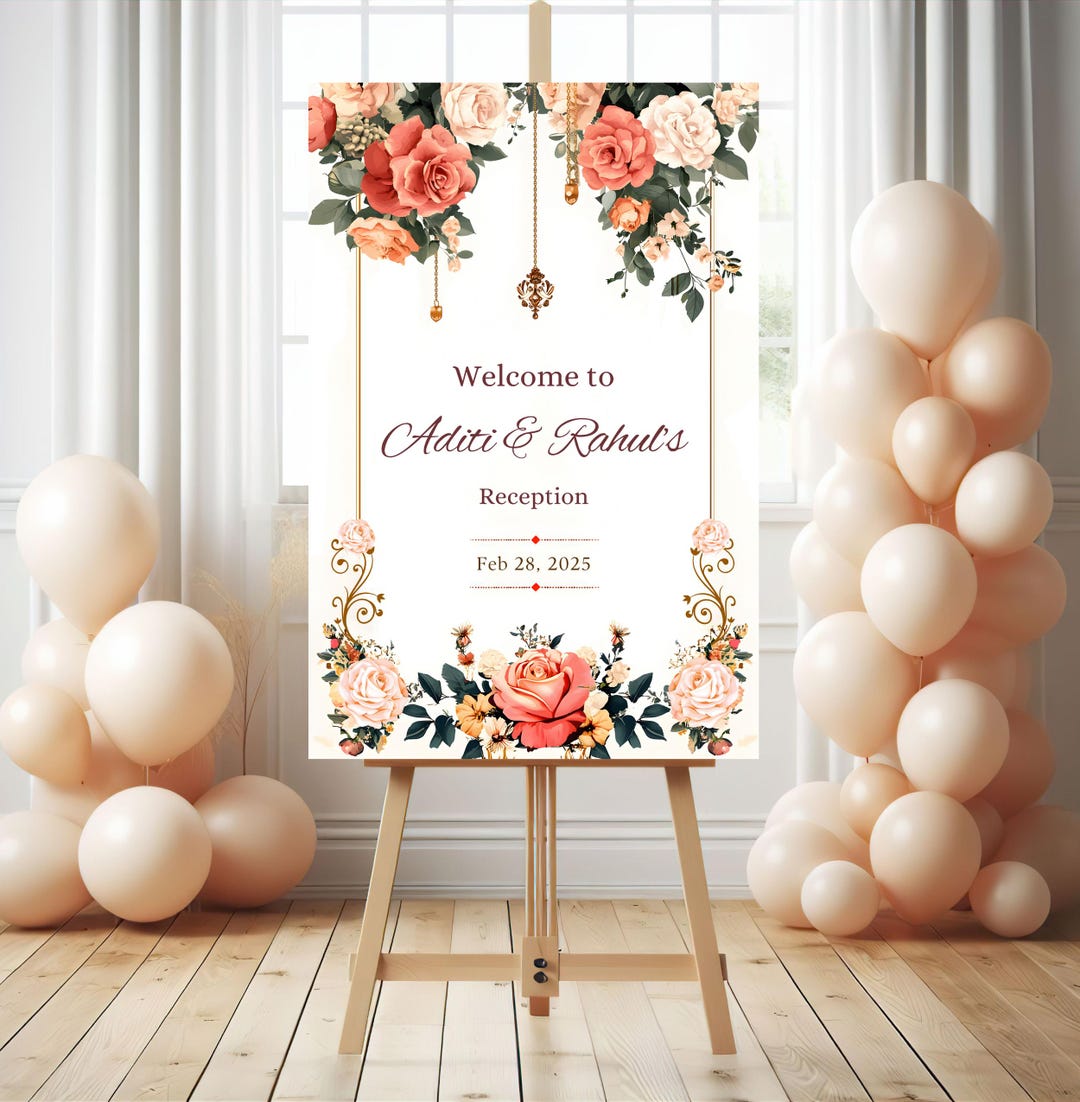 Wildflower Welcome Sign Template, Floral Wedding Welcome Sign, Garden ...