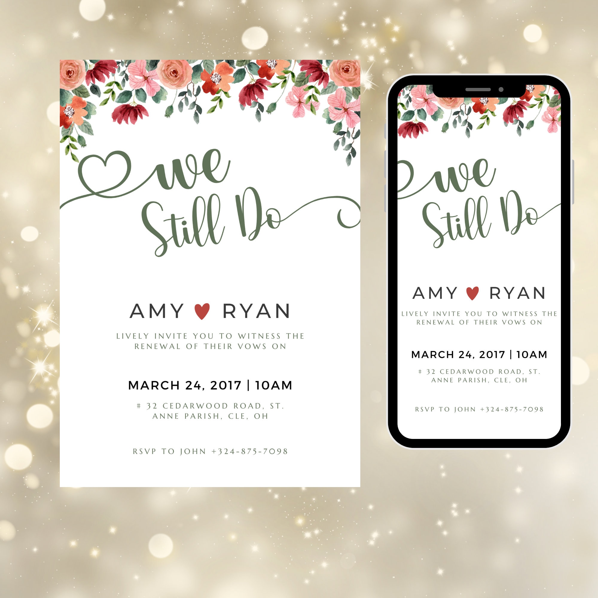 Editable Renewal of Vows Invitation Invitation Template Renew Vows ...