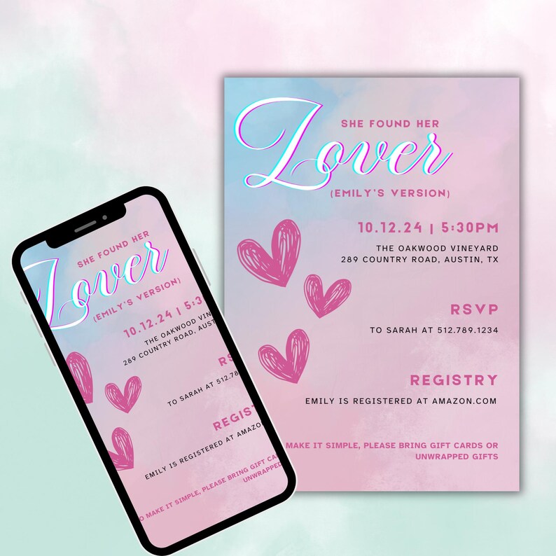 She Found Her Lover Invitation Template, Lover Bridal Shower Invitation ...