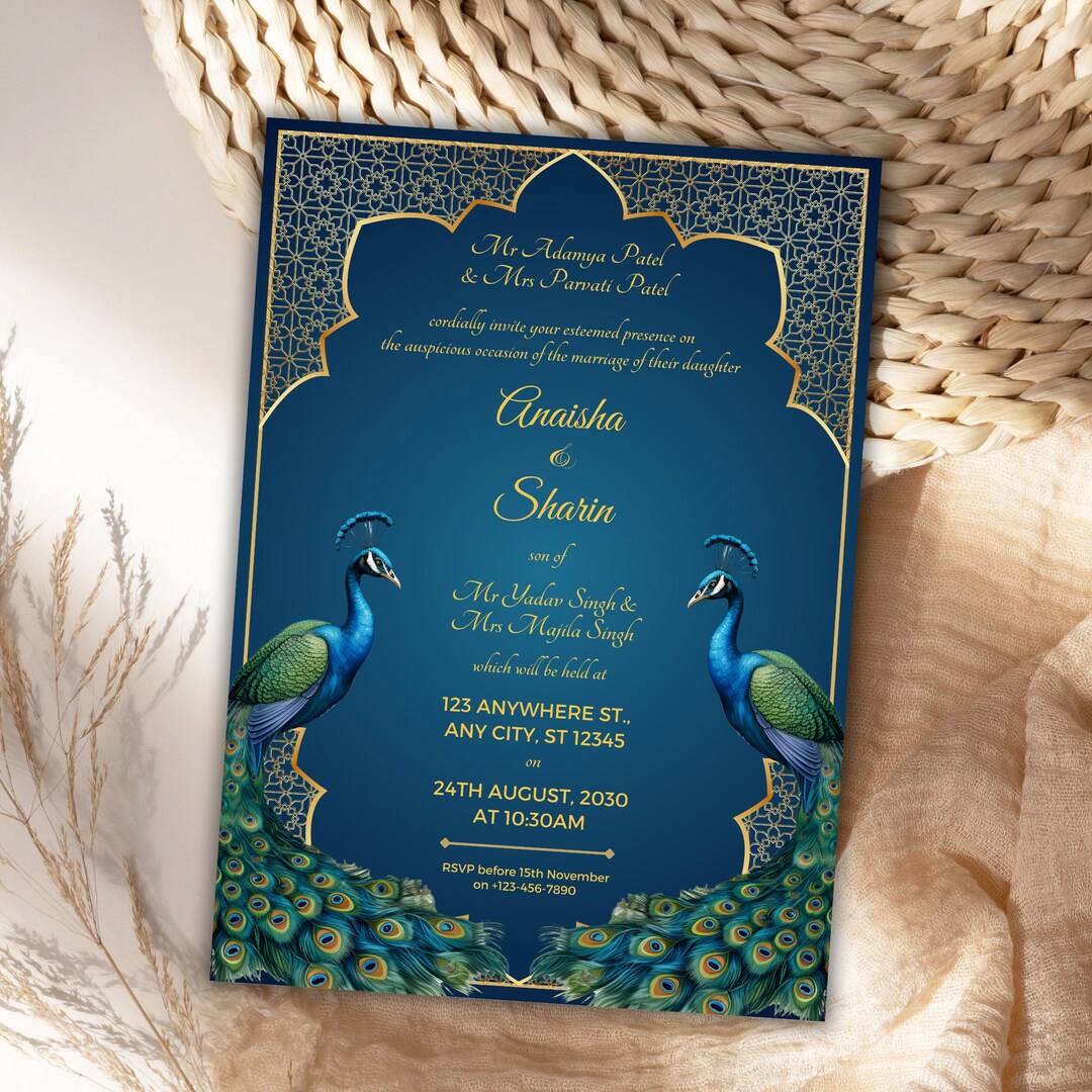Indian Wedding Invitation Card, Punjabi Wedding Invitation, Save the ...