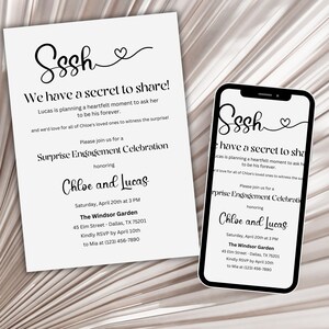 Surprise Engagement Party Invitation, Minimalist Engagement Party ...