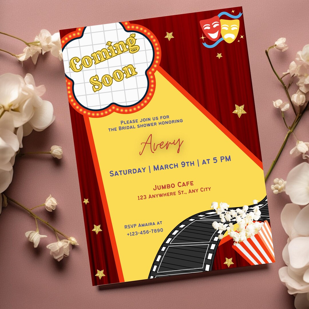 Movie Themed Bridal Shower Invitation, Theater Playbill-themed Bridal ...