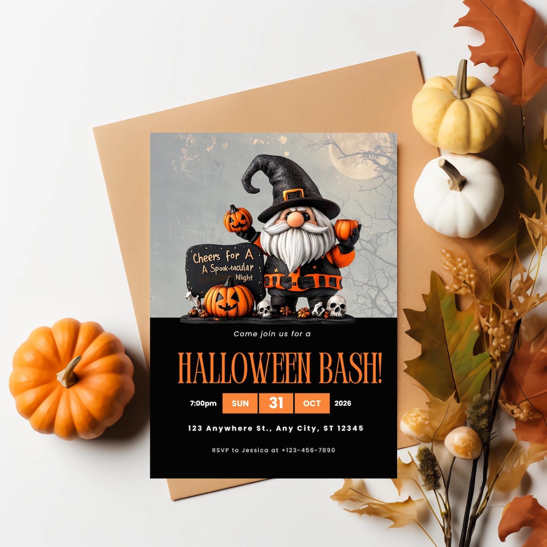 Editable Halloween Party Invitation, Halloween Costume Party Invite ...
