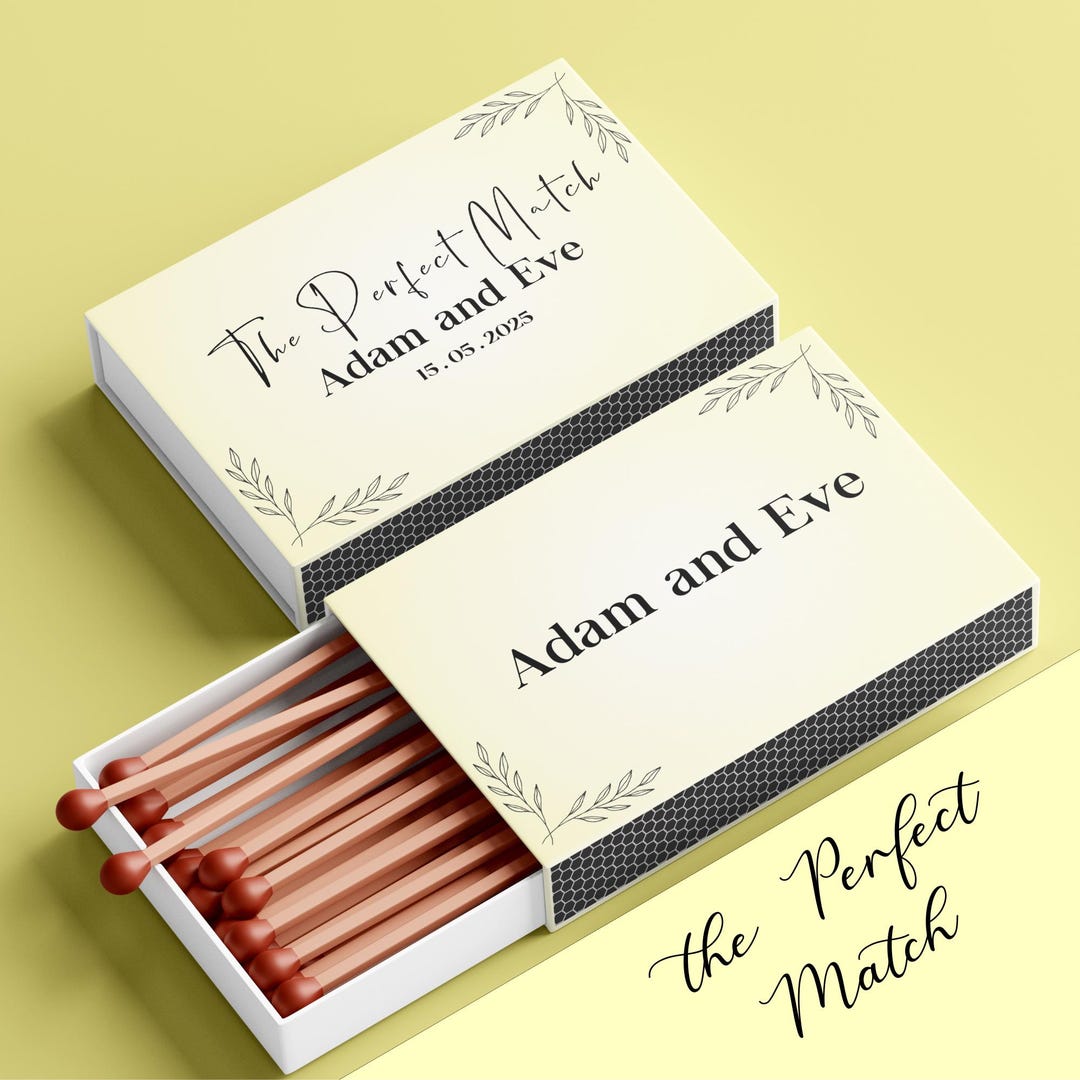 Editable Matchbox Wedding Favor Template, Custom Matchbook Printable ...