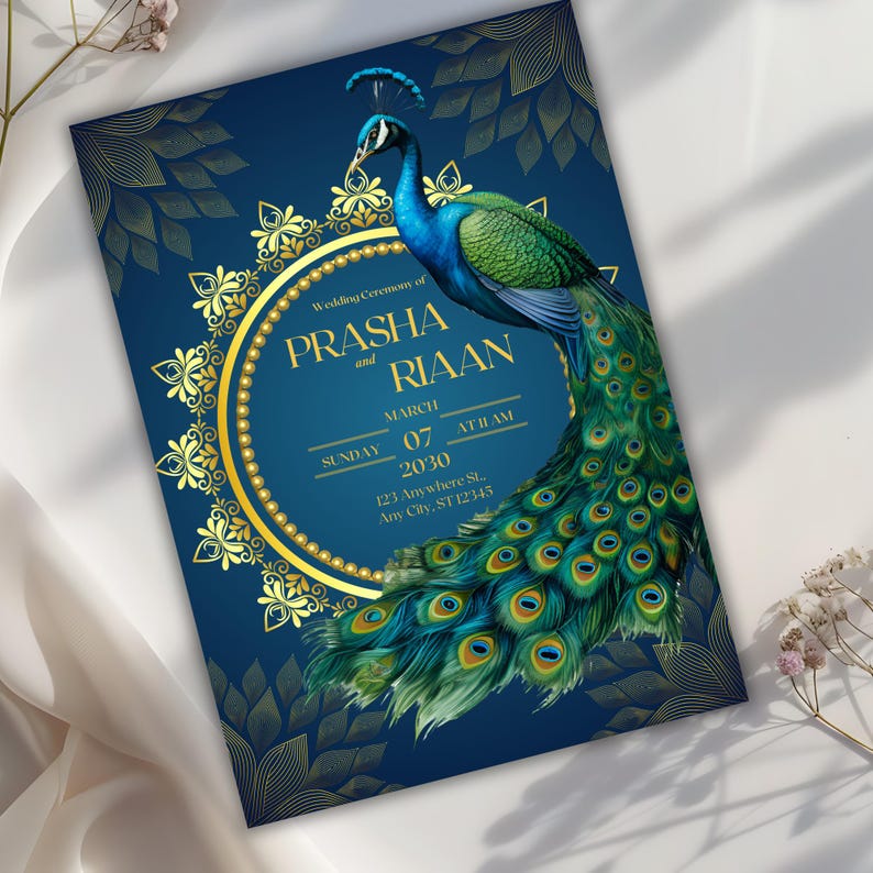 Indian Wedding Invitation Card, Punjabi Wedding Invitation, Save the ...