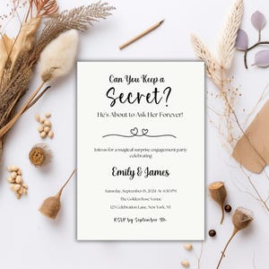 Surprise Engagement Party Invitation, Minimalist Engagement Party ...