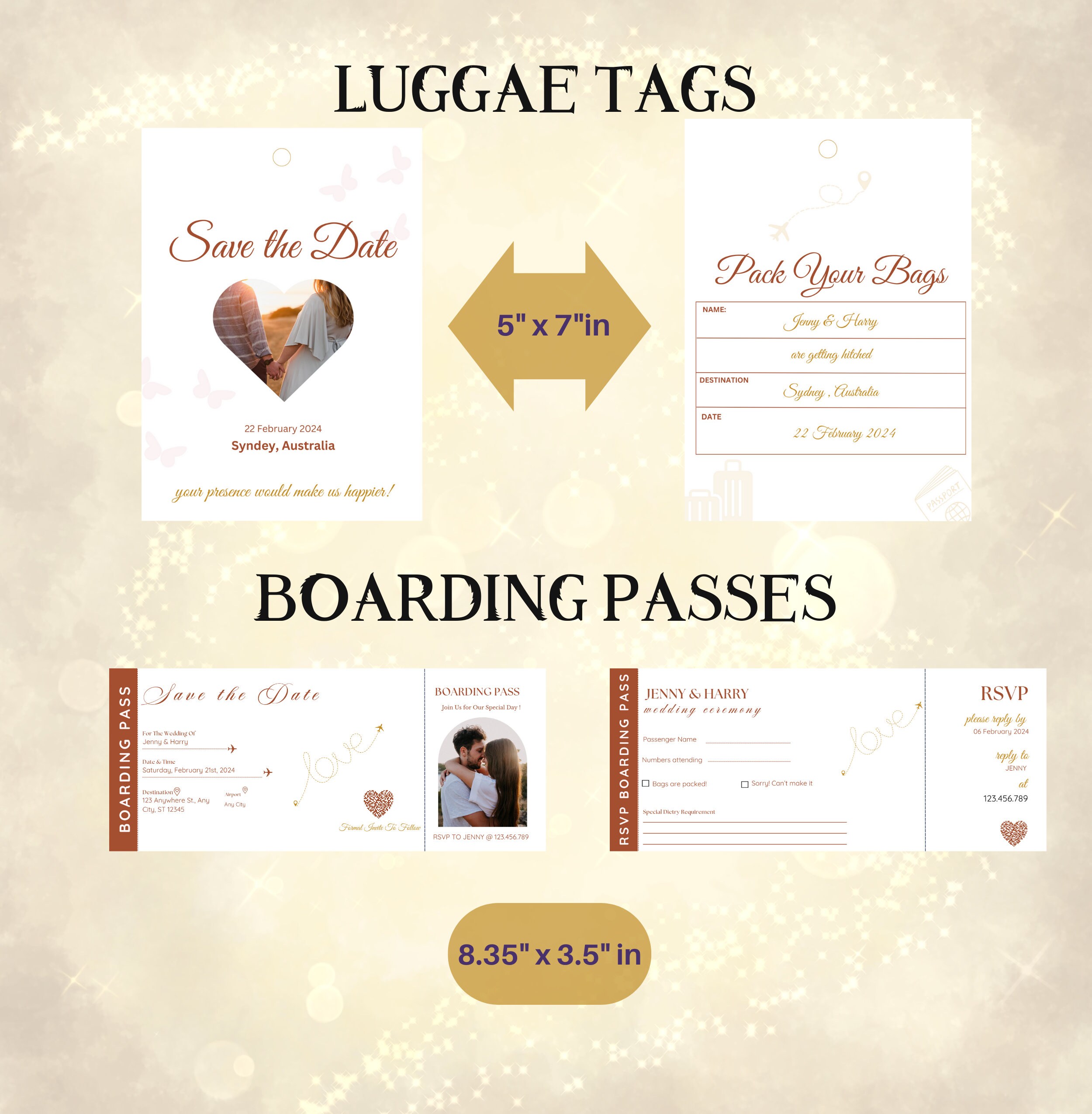 Destination Wedding Invitation, Boarding Pass Invitation, Printable ...