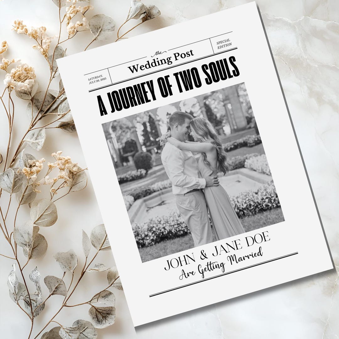 Newspaper Wedding Program With Timeline, Editable Wedding Newspaper ...