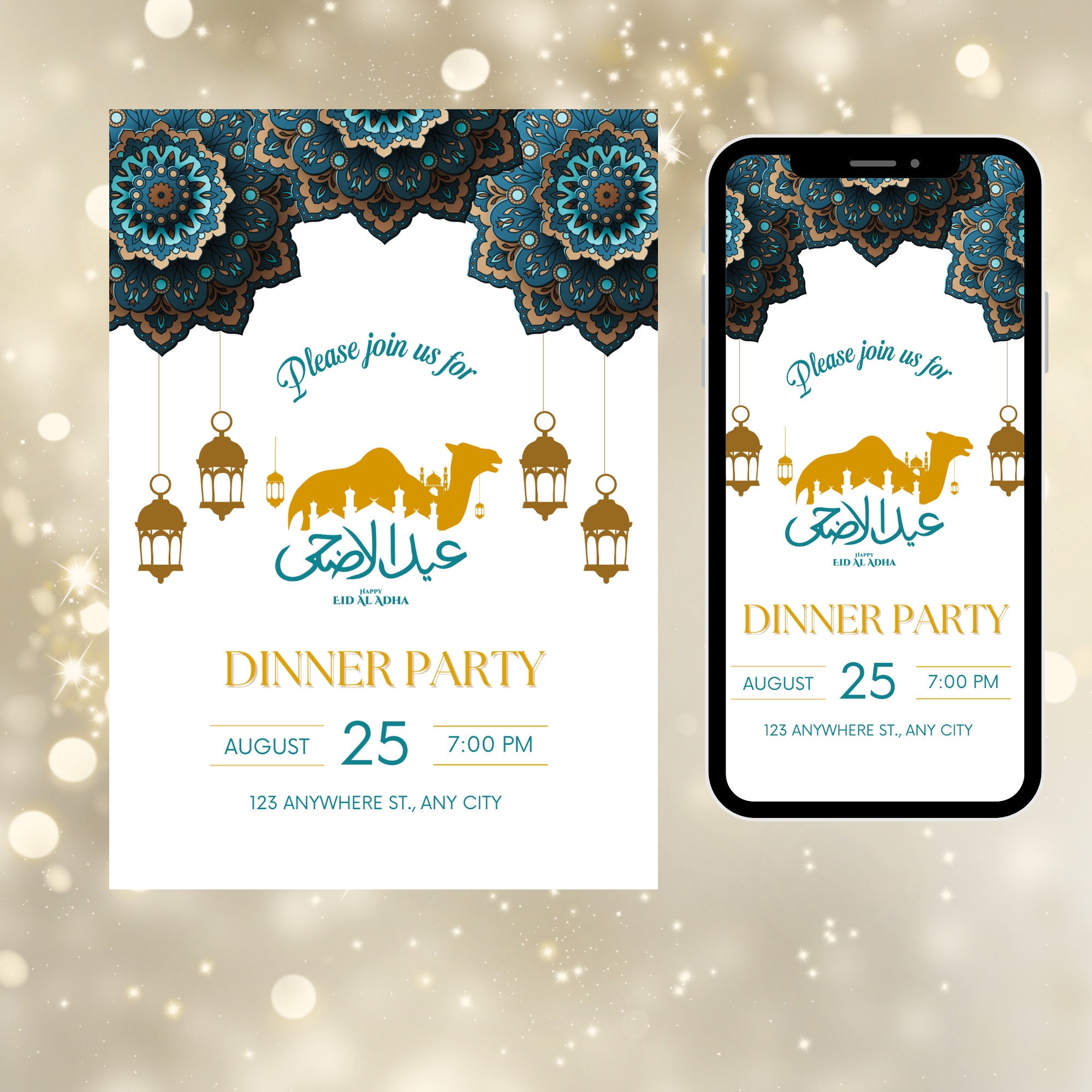 Eid Mubarak Invitation | Iftar Invitation | Eid Dinner Party | Muslim ...