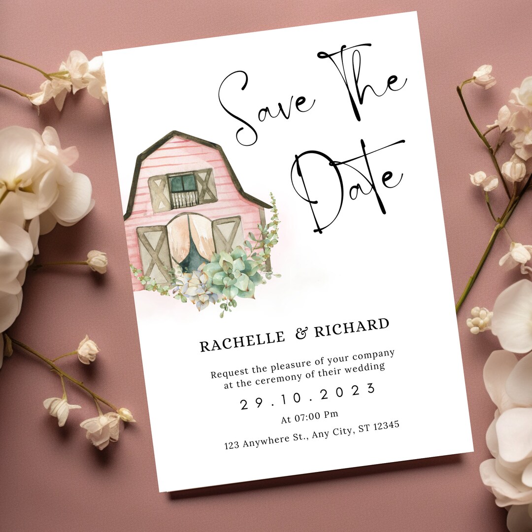 Rustic Farm Wedding Invitation, Country Barn Invitation, Ranch Southwest Invitation, Western ...