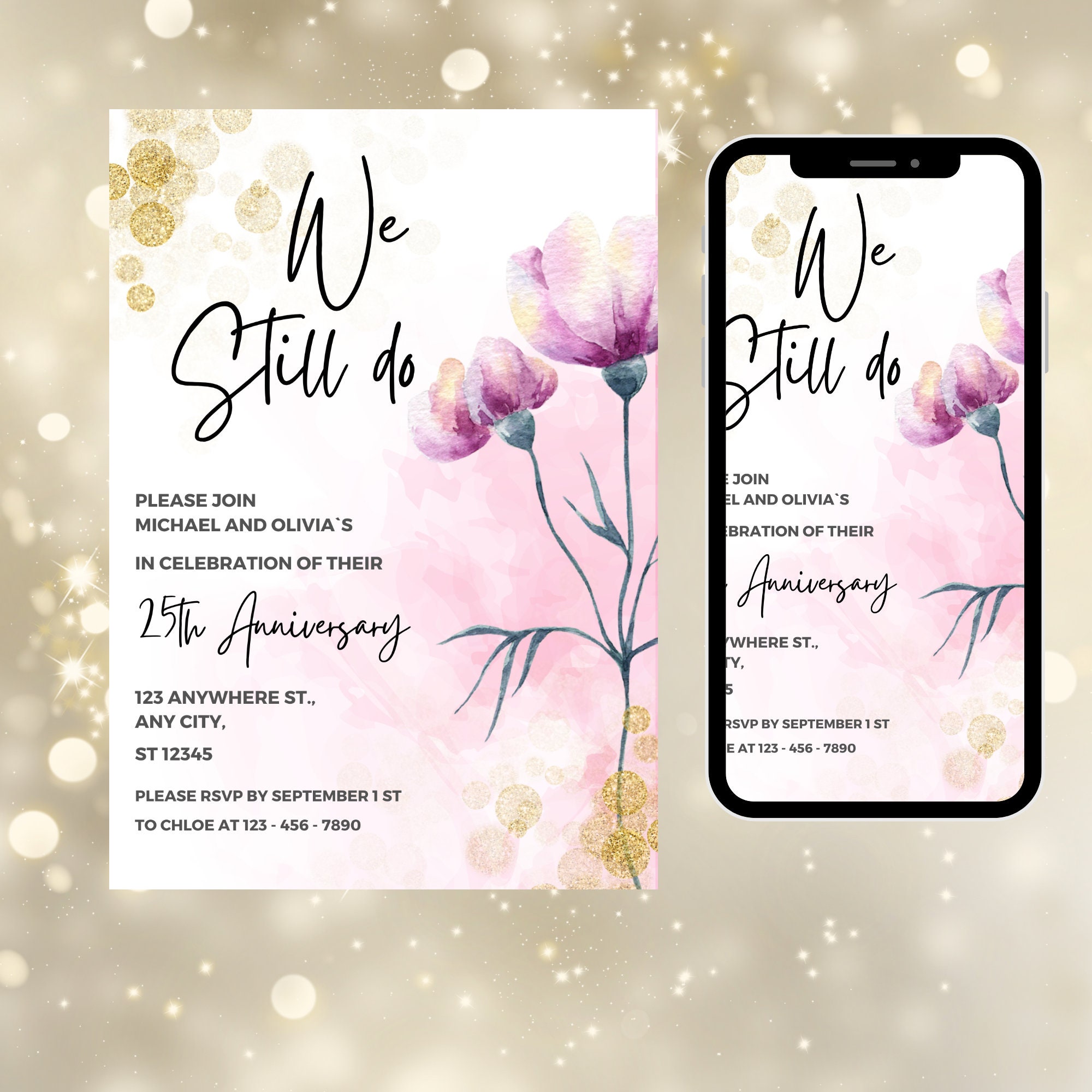 Editable Renewal of Vows Invitation Invitation Template Renew Vows ...