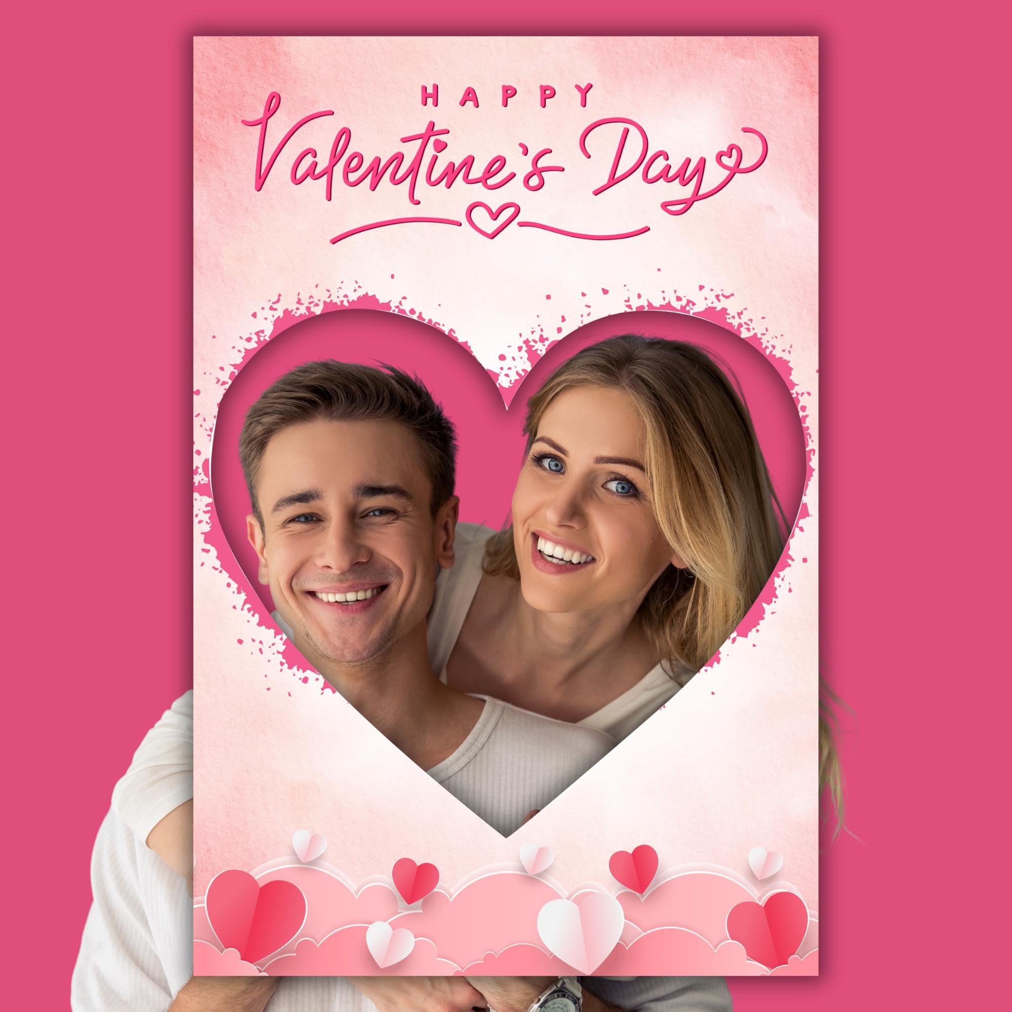 Valentines Photo Booth Frame, Kissing Booth Photo Prop Frame, Editable ...