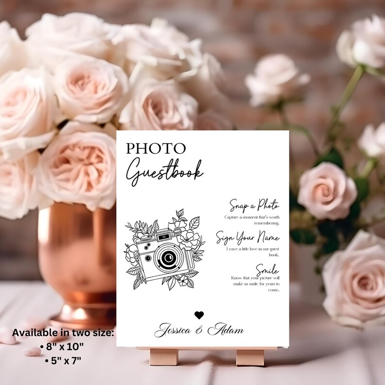 Minimalist Photo Guestbook Sign, Please Sign Our Guest Book Sign ...