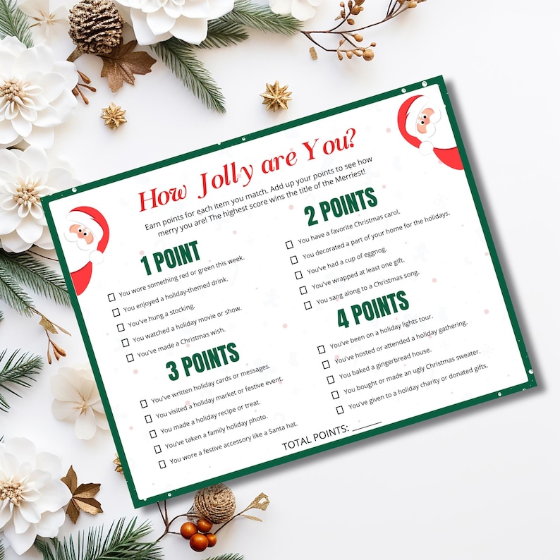 How Jolly Are You? Christmas Party Game, Fun Holiday Group Activity ...