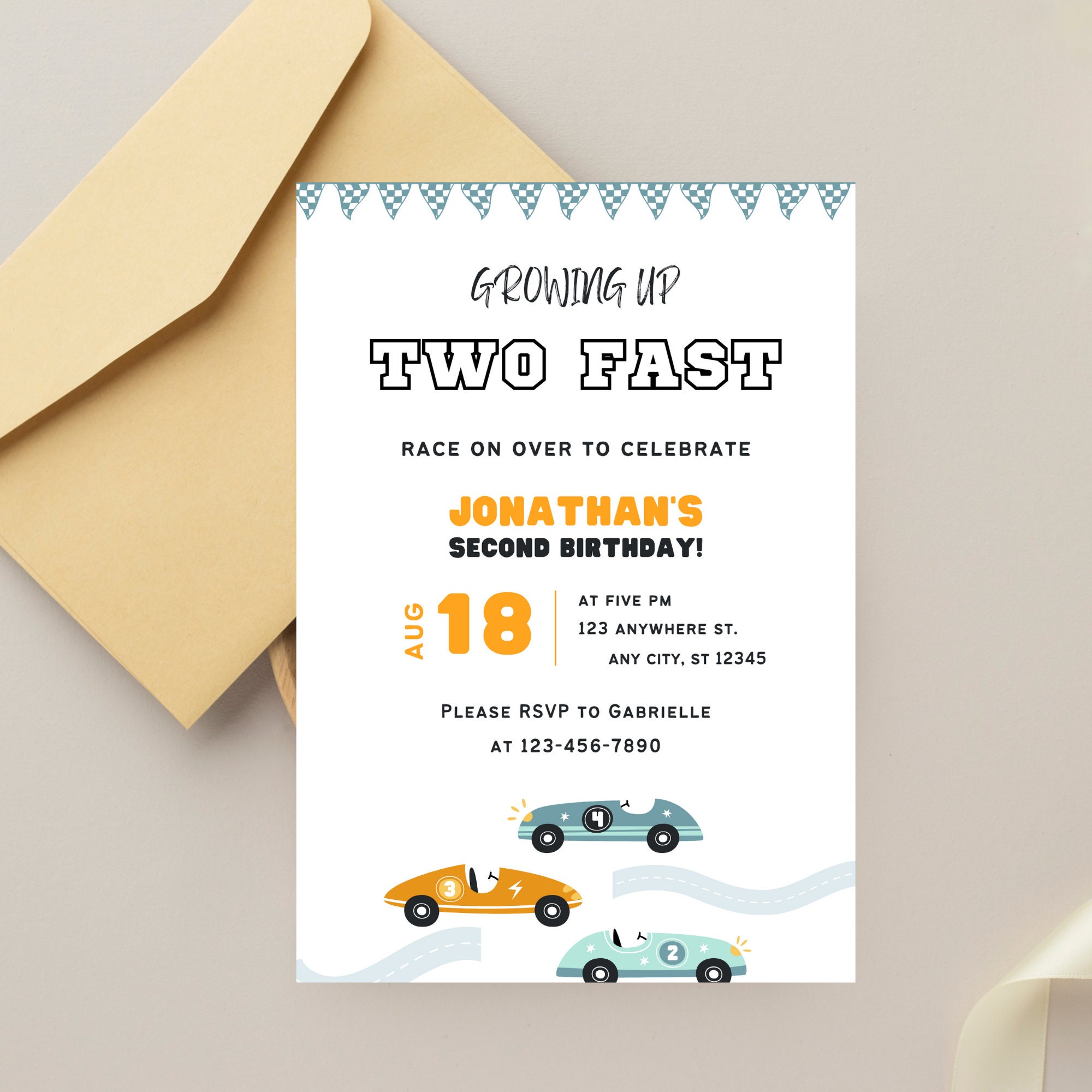 Cars Birthday Invitation Editable Kids Party Invite Printable Boys ...
