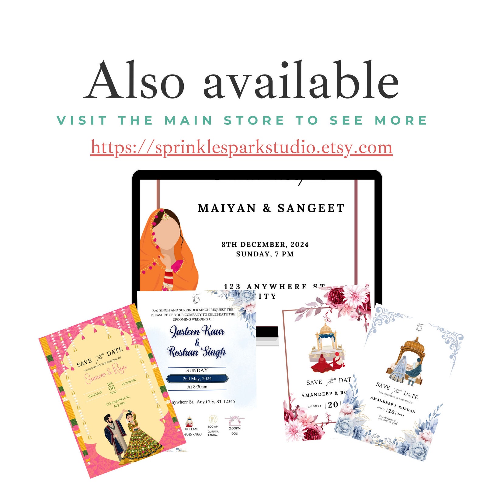 Indian Wedding Invitation Card, Punjabi Wedding Invitation, Save the ...