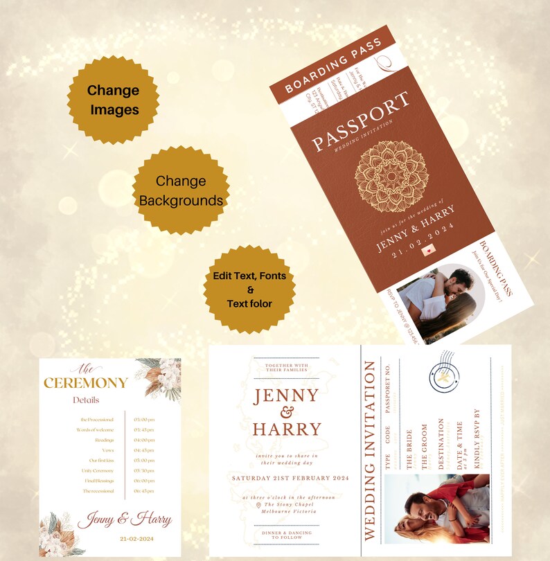 Destination Wedding Invitation, Boarding Pass Invitation, Printable ...