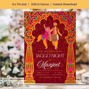Jaggo Nights Indian Wedding Invitation Template, Punjabi Invitations ...