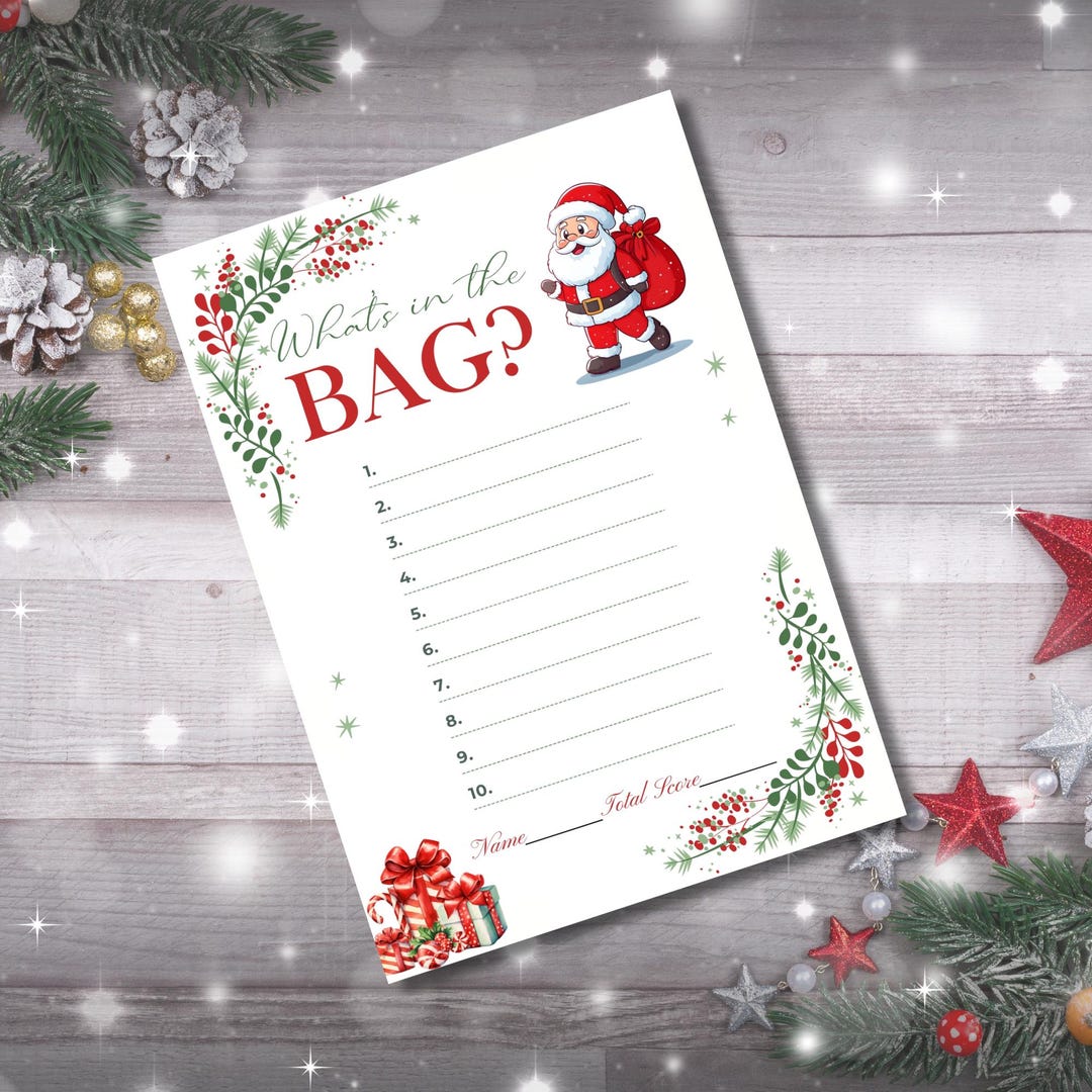 Whats in the Bag Fun Printable Christmas Game for Kids & Adults ...