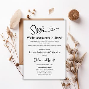 Surprise Engagement Party Invitation, Minimalist Engagement Party ...