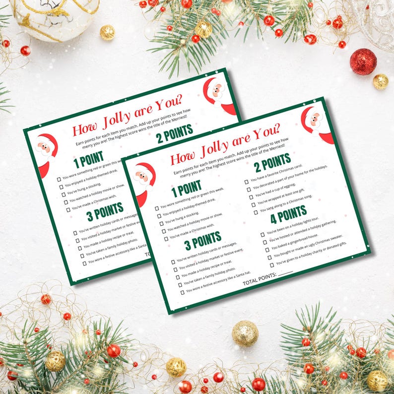 How Jolly Are You? Christmas Party Game, Fun Holiday Group Activity ...