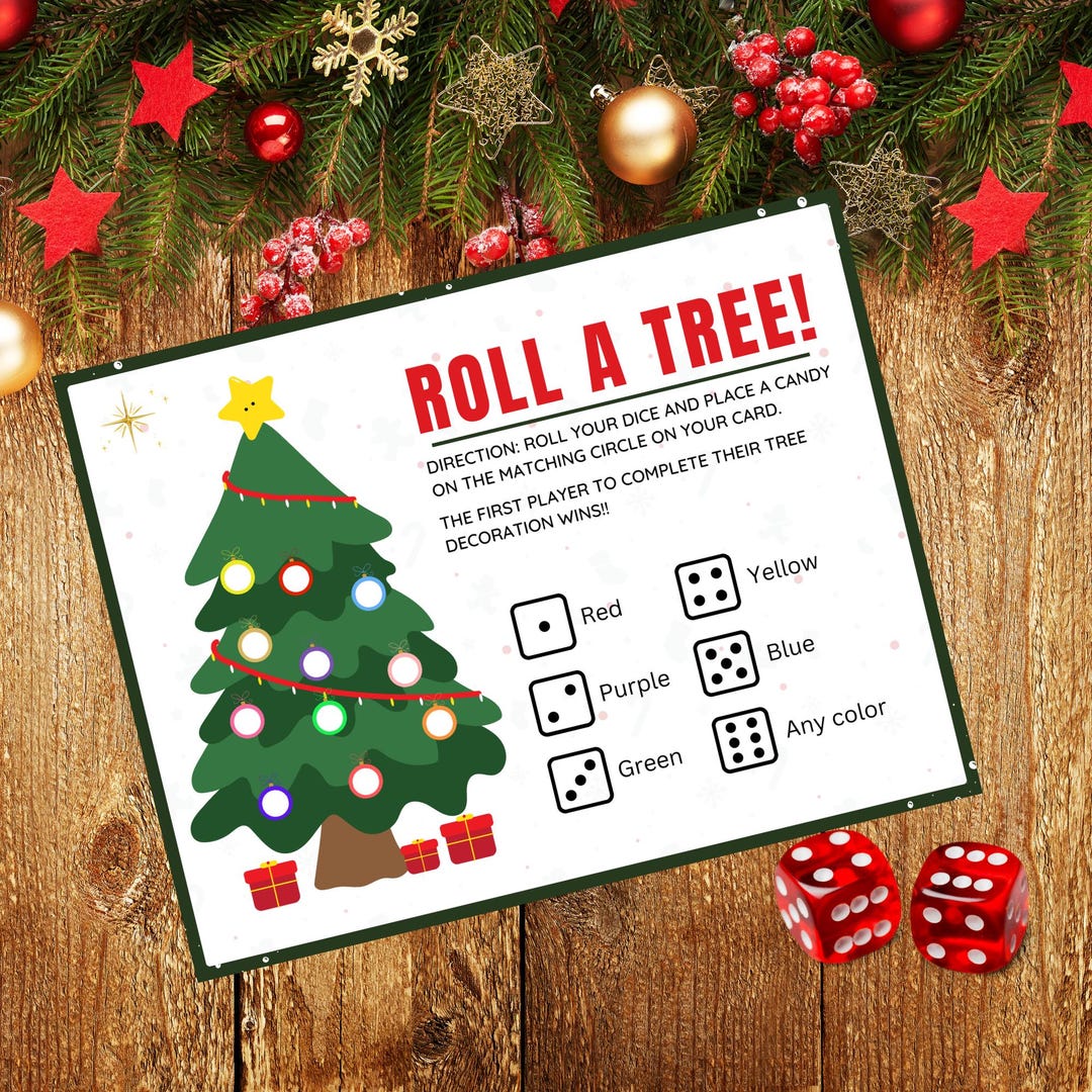 Christmas Roll A Tree Dice Game, Christmas Family Christmas Activity ...