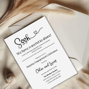 Surprise Engagement Party Invitation, Minimalist Engagement Party ...