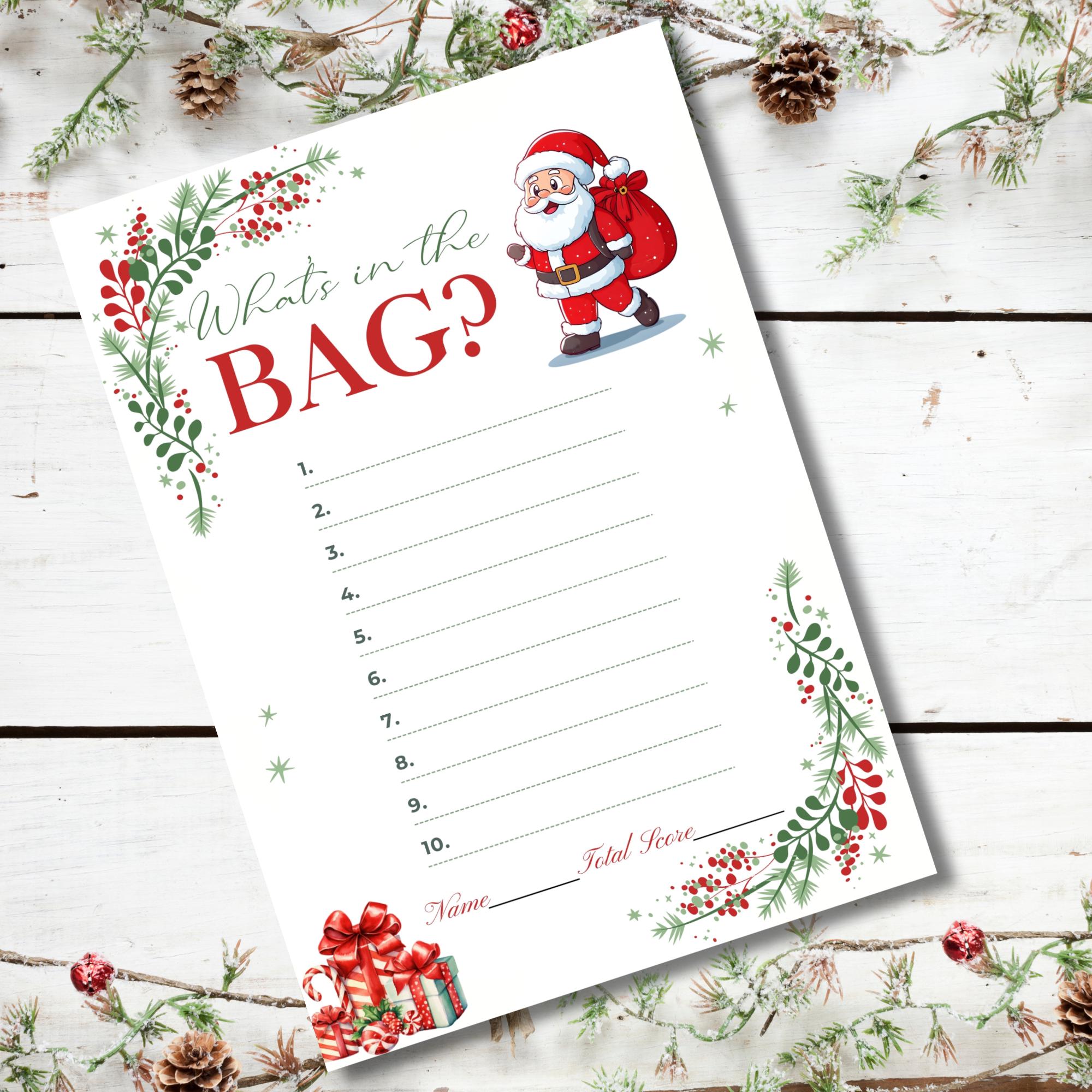 Whats in the Bag Fun Printable Christmas Game for Kids & Adults ...