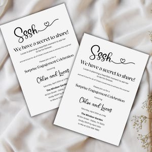 Surprise Engagement Party Invitation, Minimalist Engagement Party ...