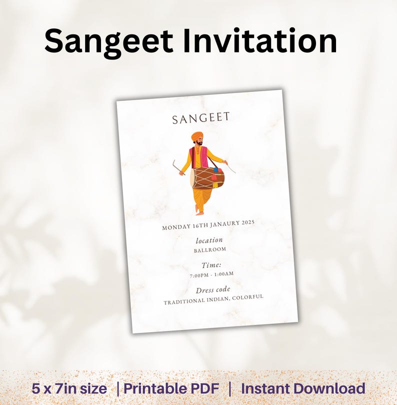 Indian Wedding Invitation Bundle, Haldi, Sangeet, Anand Karaj (PDF) - Etsy