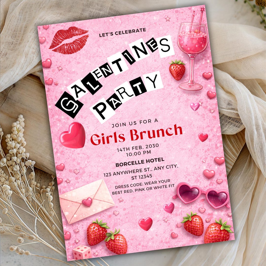 Editable Burn Book Galentine’s Day Invite, Printable Mean Girls ...