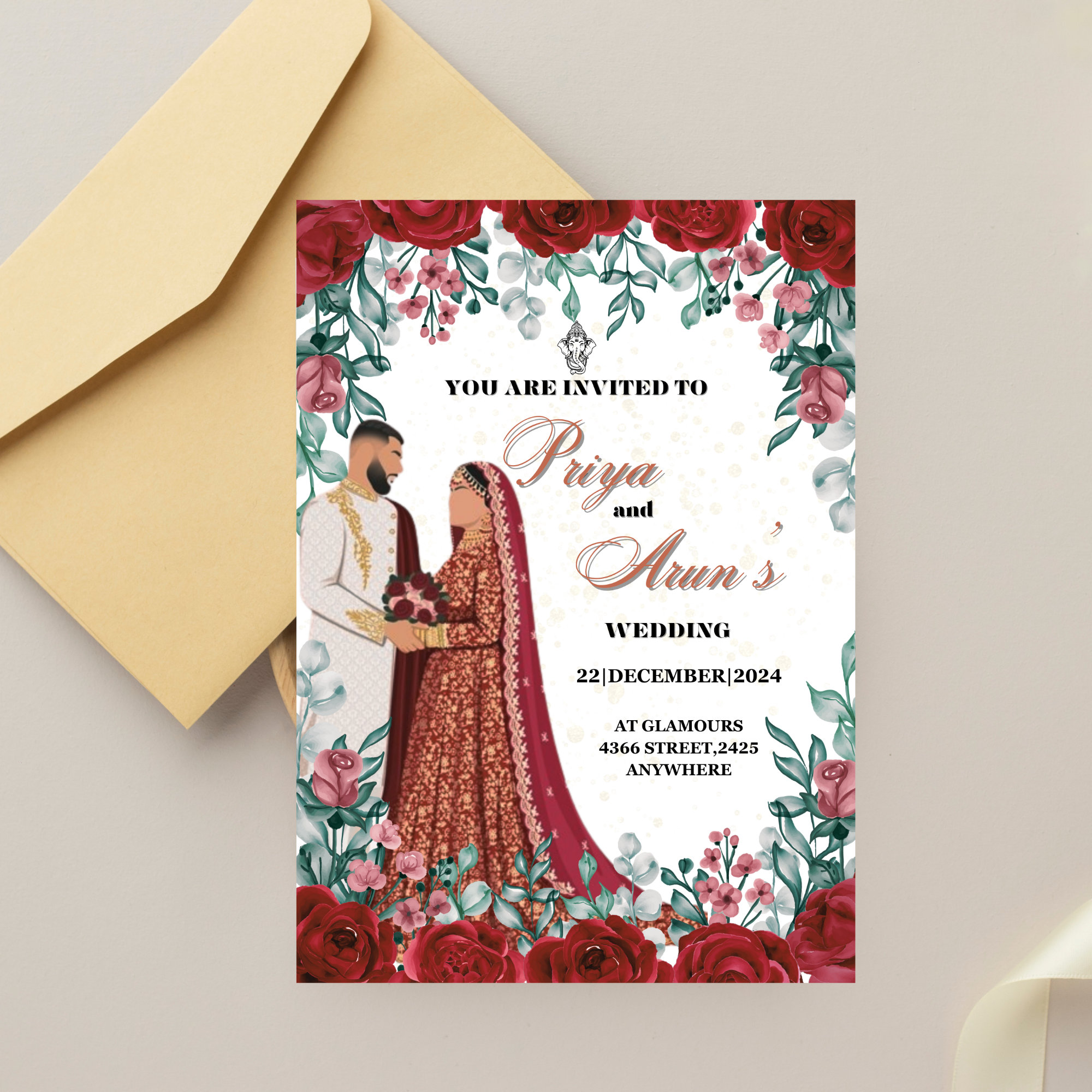 Indian Wedding Invitation Card, Punjabi Wedding Invitation, Save the ...