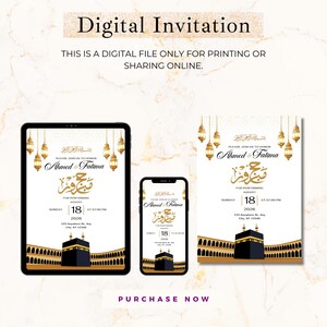 Hajj Invitation Template, Editable Hajj Party Invite, Islamic ...