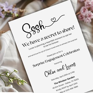 Surprise Engagement Party Invitation, Minimalist Engagement Party ...