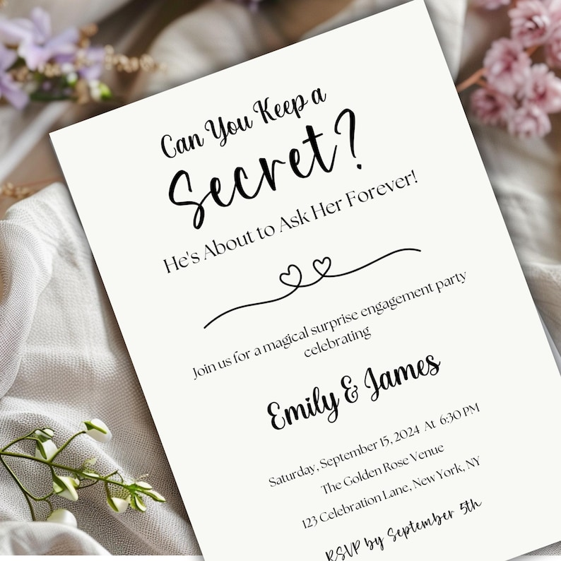 Surprise Engagement Party Invitation, Minimalist Engagement Party ...