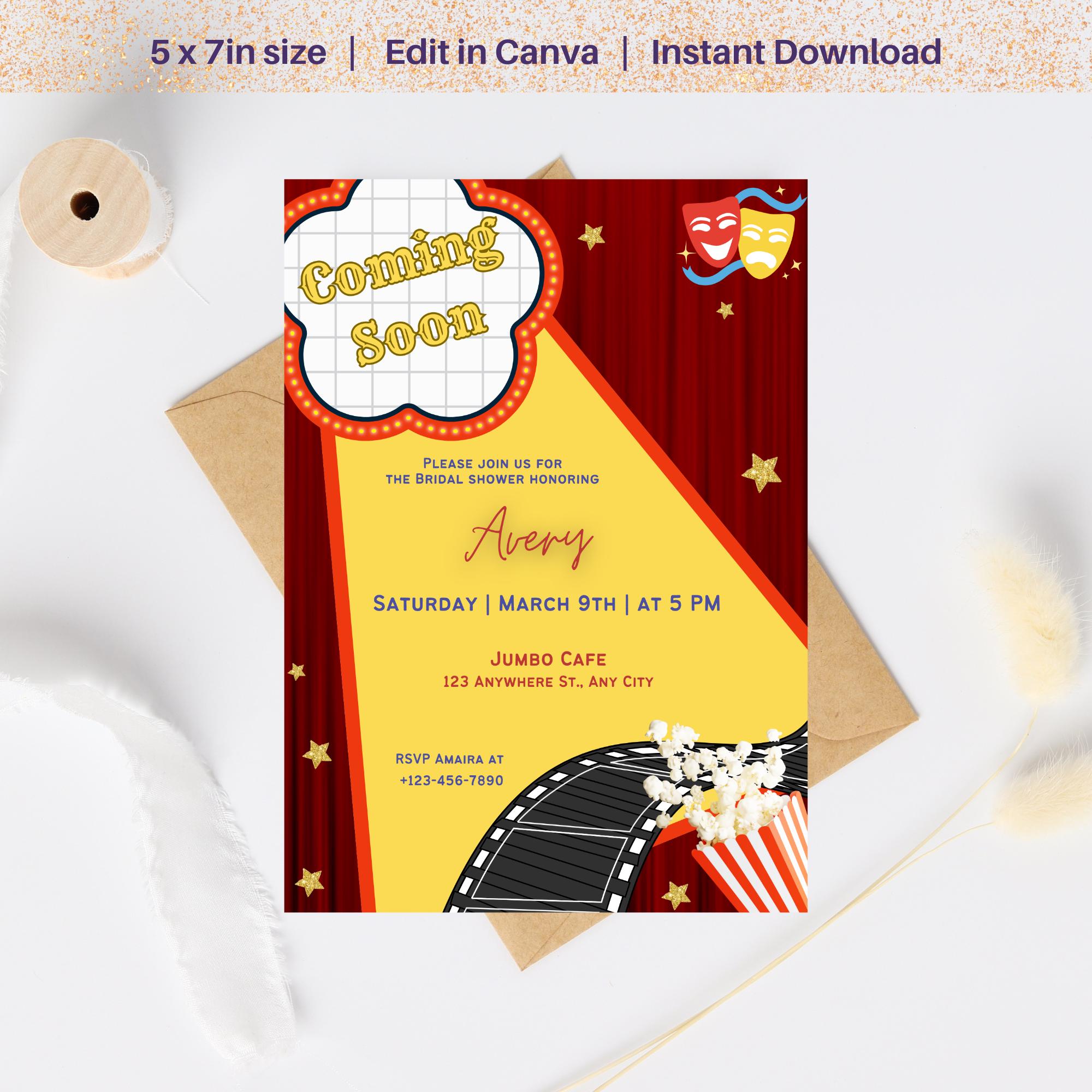 Movie Themed Bridal Shower Invitation, Theater Playbill-themed Bridal ...