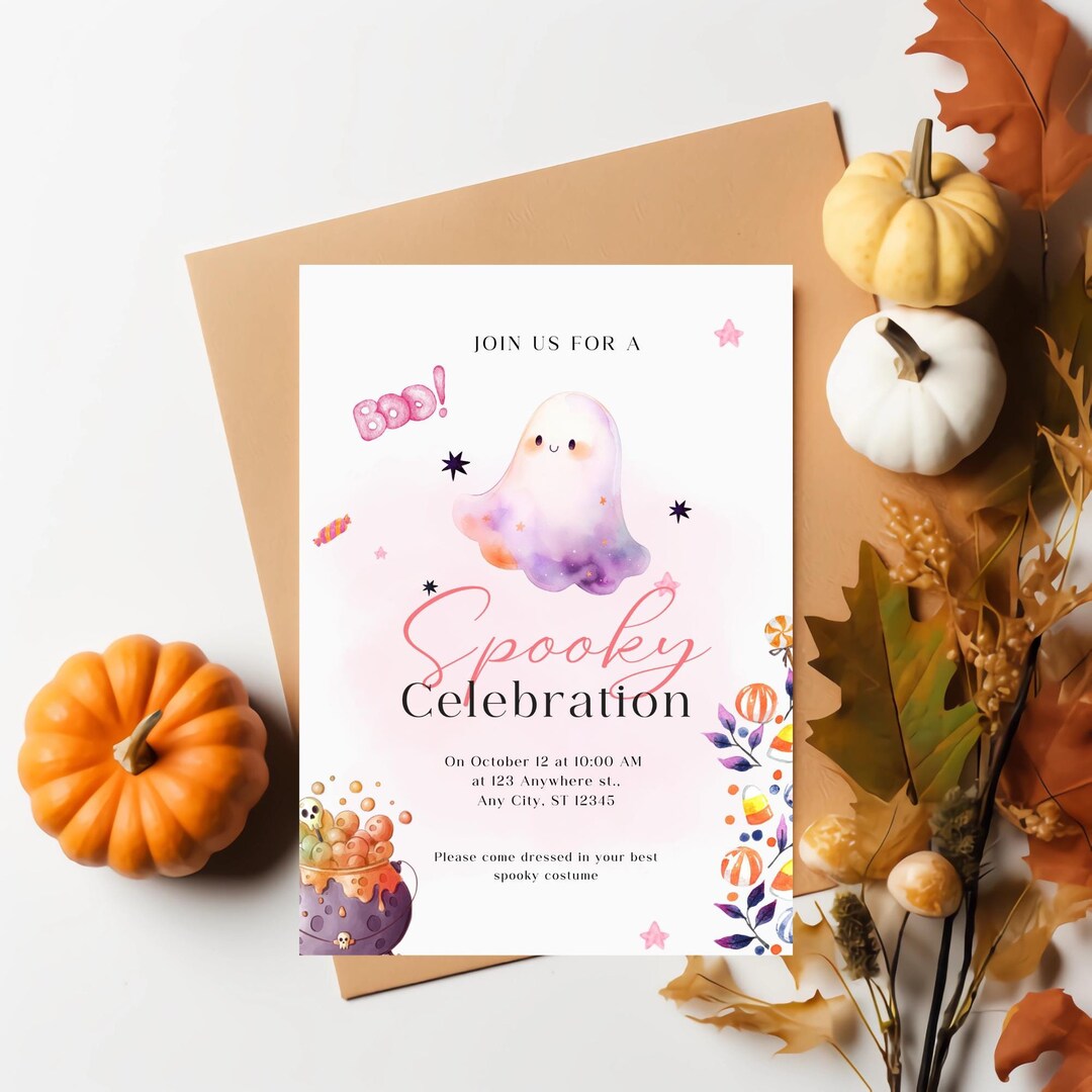 Editable Halloween Party Invitation | Spooky Costume Party Invite ...