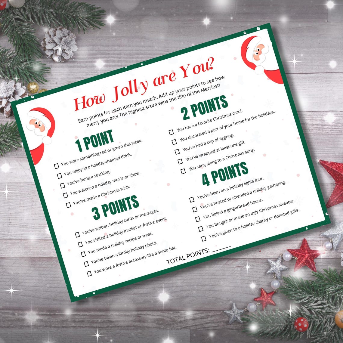 How Jolly Are You? Christmas Party Game, Fun Holiday Group Activity ...